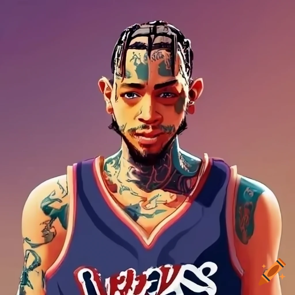 Animated detailed caucasian basketball player with cornrows and face ...