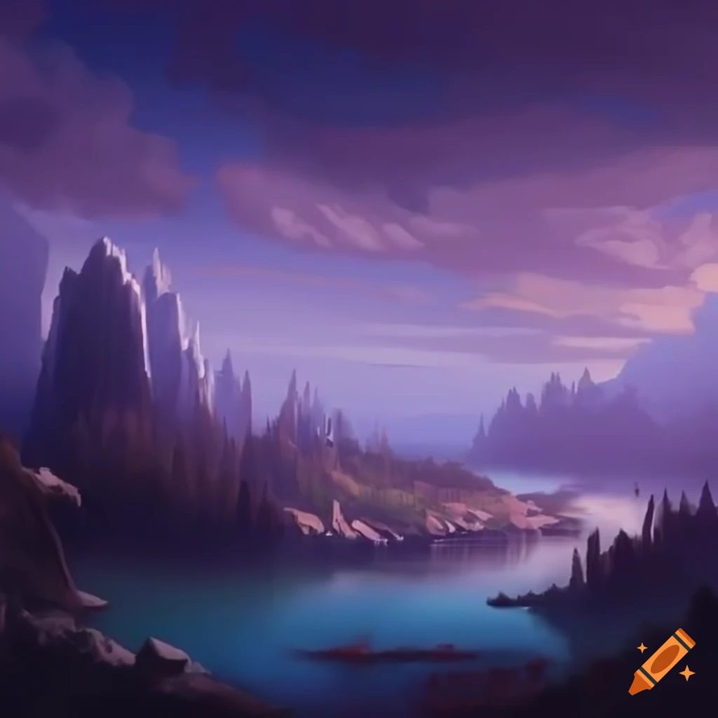 Fantasy landscape on Craiyon