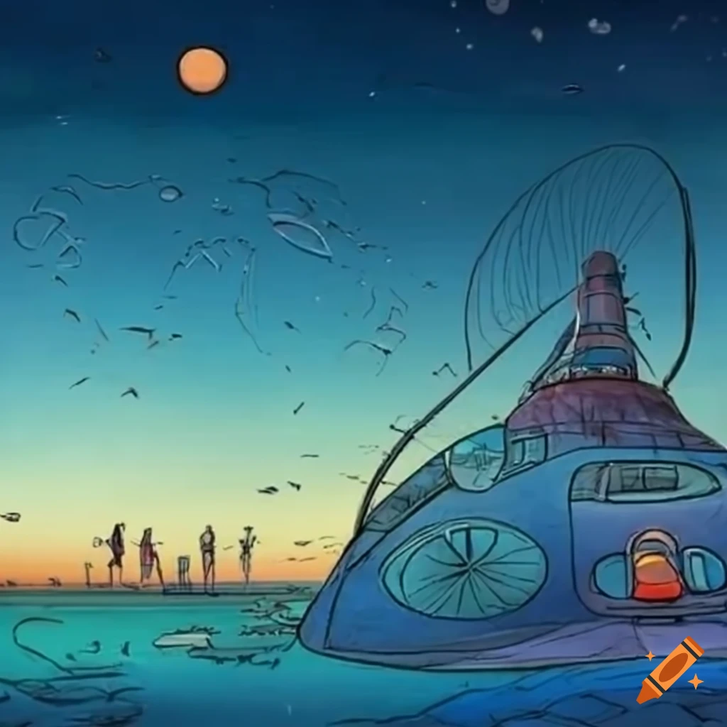 Surreal cityscape of the future sky with 8 uniquely designed futuristic ...