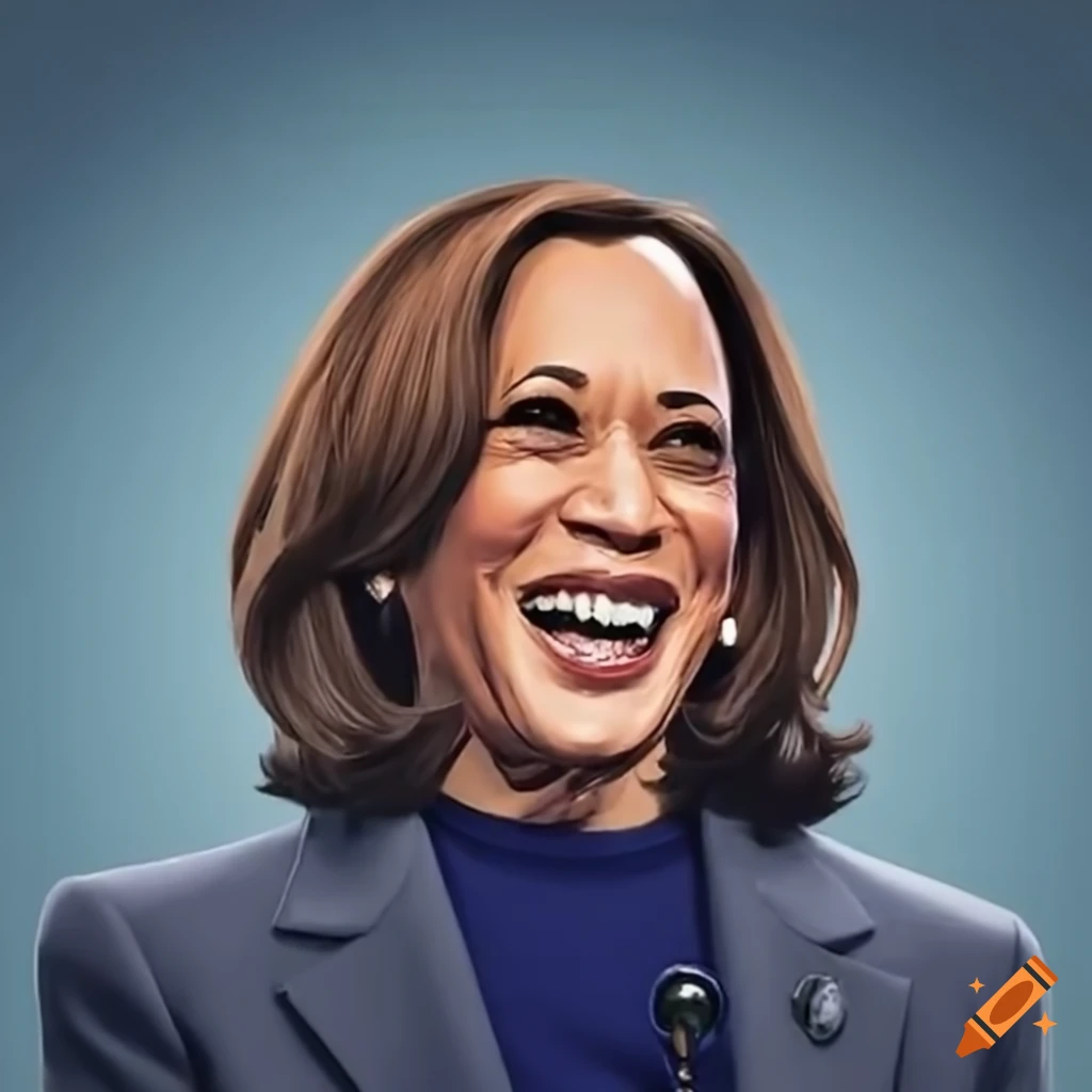 Kamala harris laughing and pointing at the camera on Craiyon