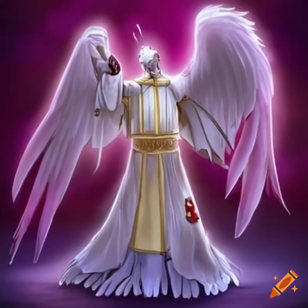 The Pope depicted as an angelic Digimon like Angemon on Craiyon