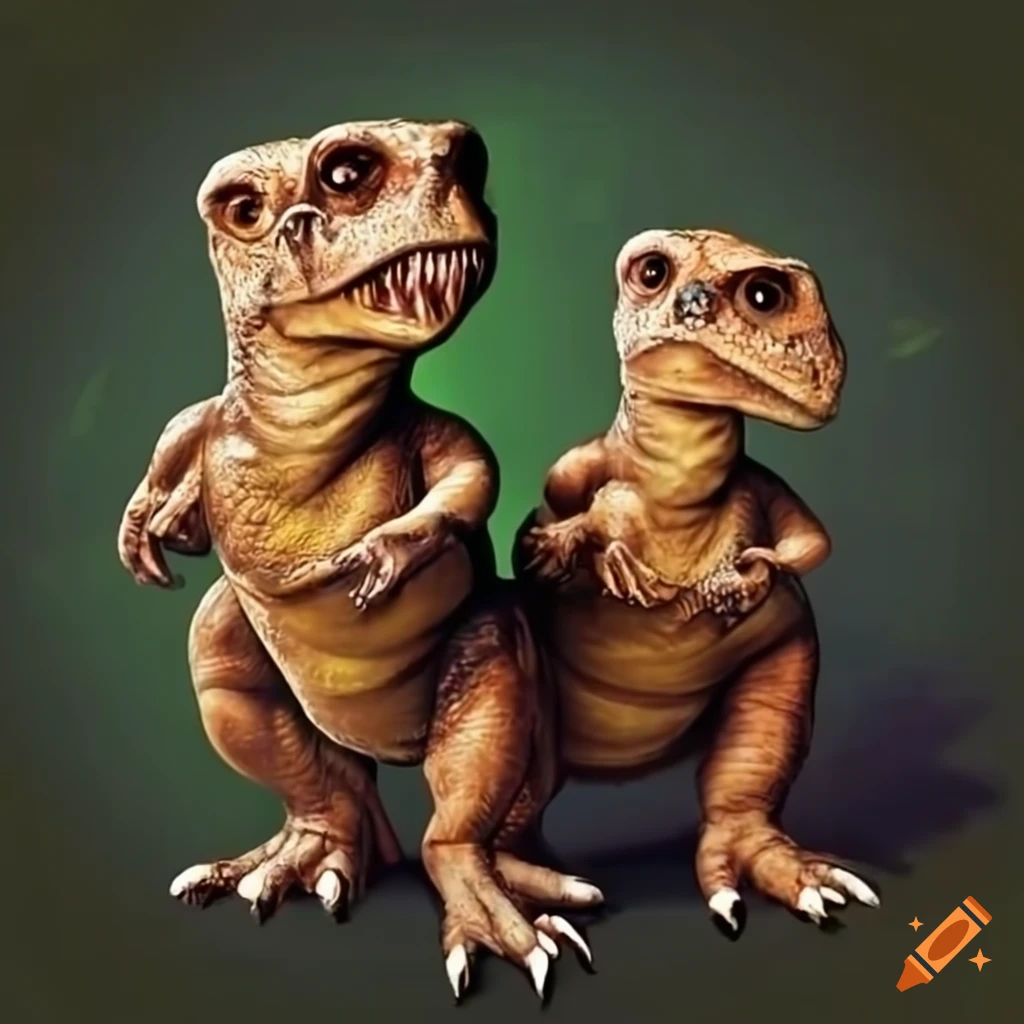 Two-headed baby dinosaurs resembling Godzillas on Craiyon