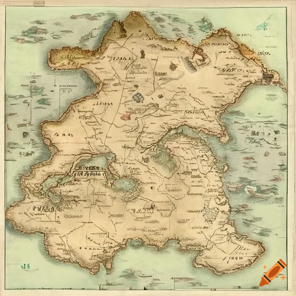 Detailed fantasy map for 'the shattered dominion' featuring a large ...