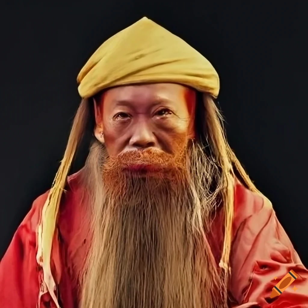 Mysterious Chinese gold merchant with unique hair colors on Craiyon