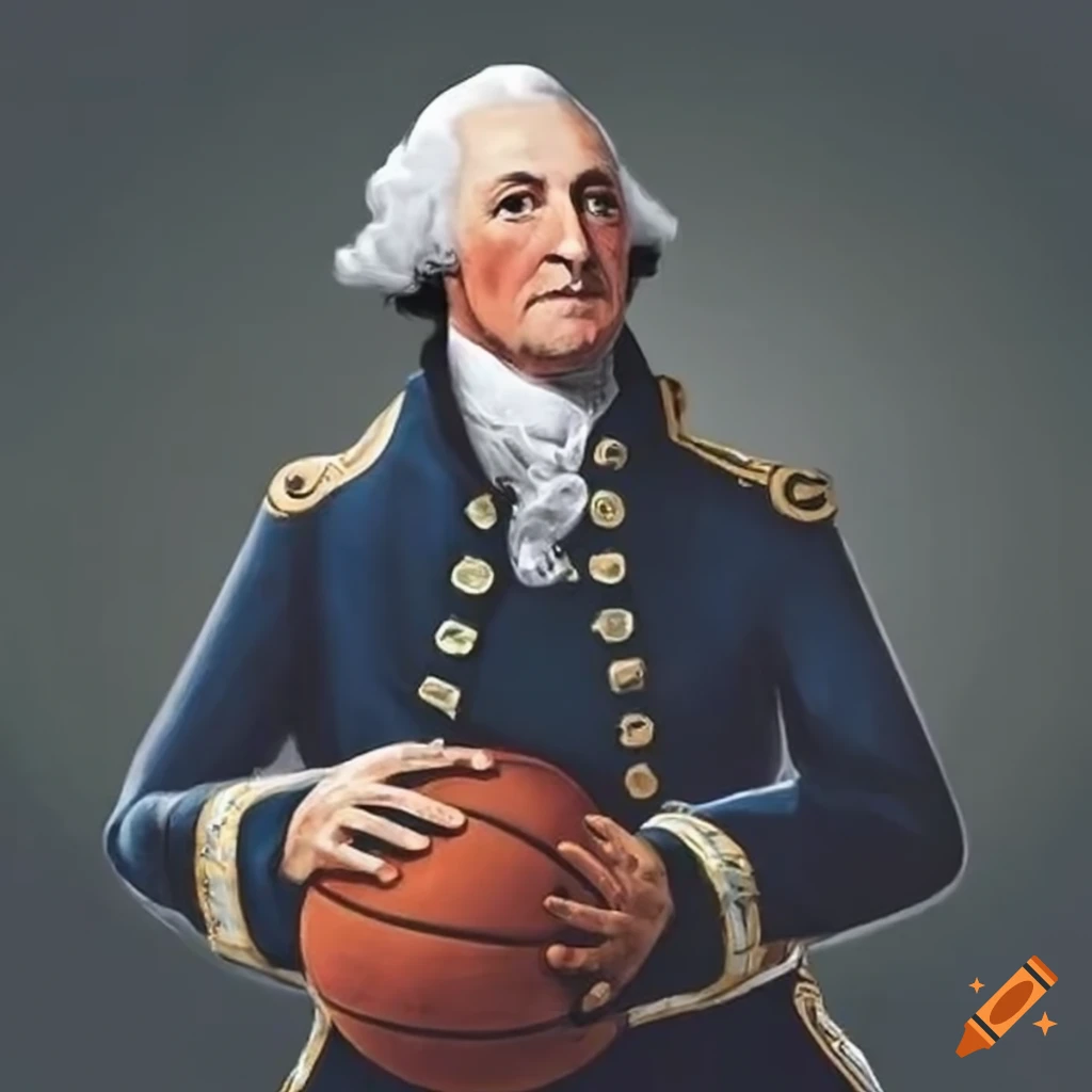 George Washington playing basketball on Craiyon