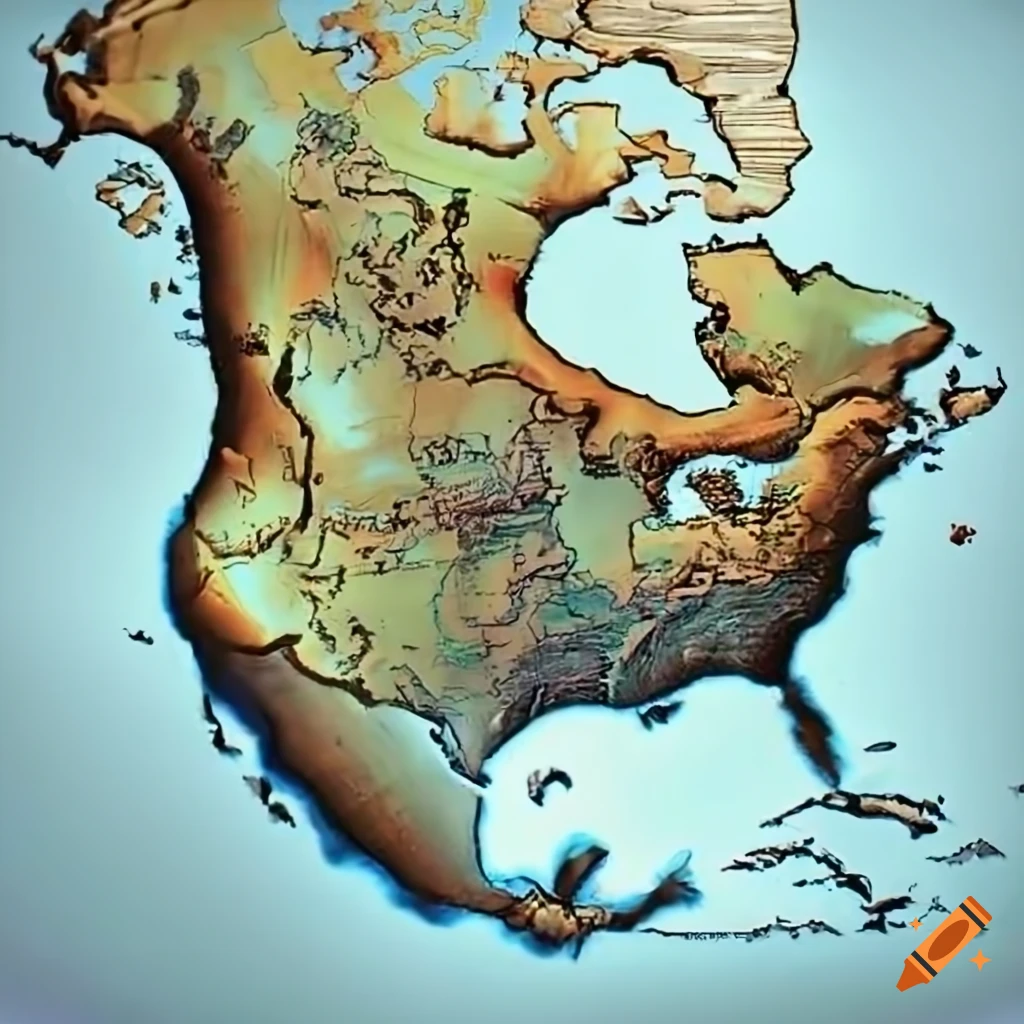 Continental map on Craiyon