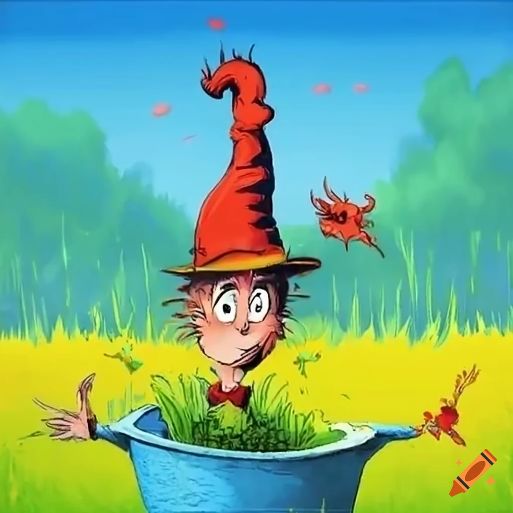 Playful cartoon caricature of Kamala Harris and Tim Walz by Dr. Seuss ...