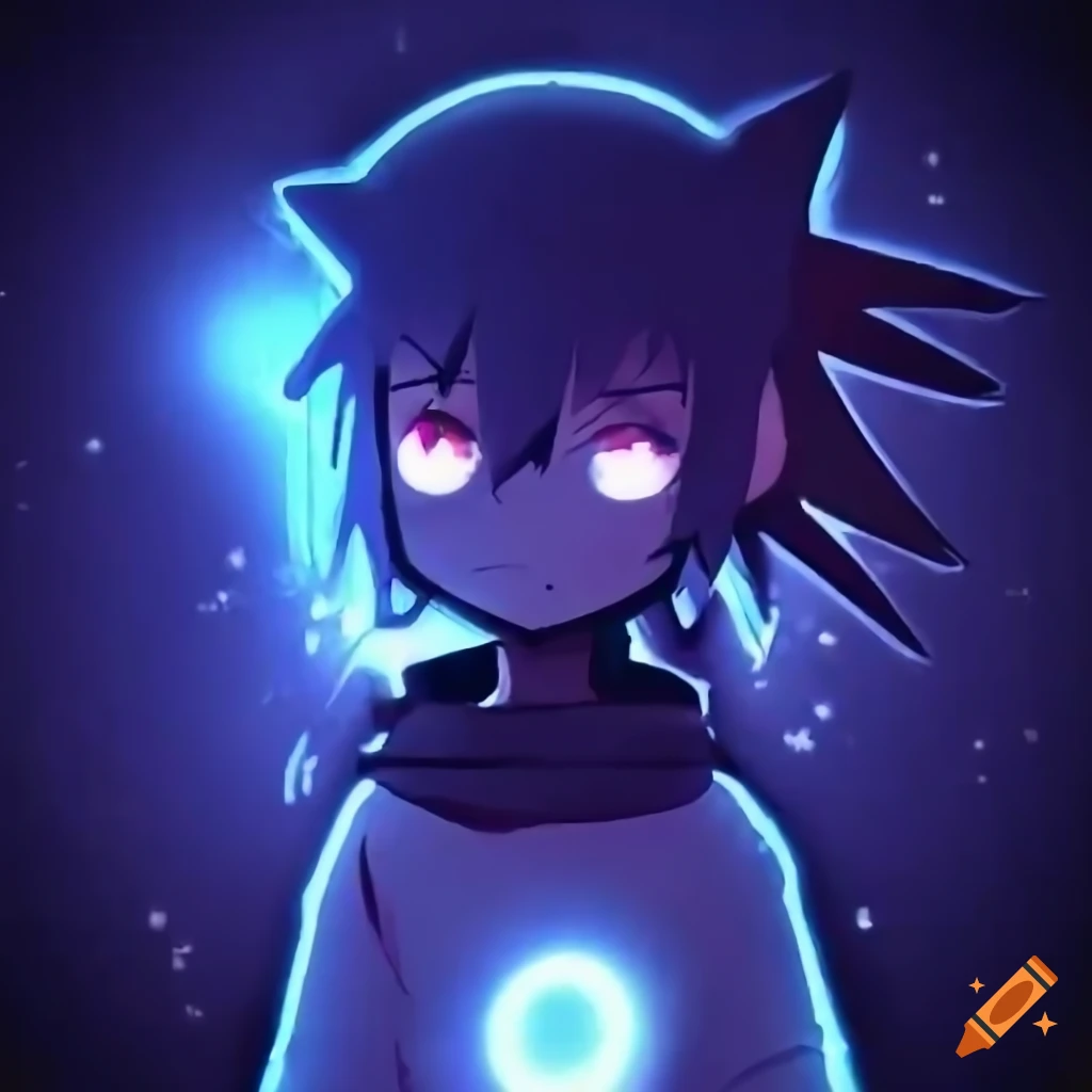 Anime art of Niko investigating a graffitied industrial site at night ...