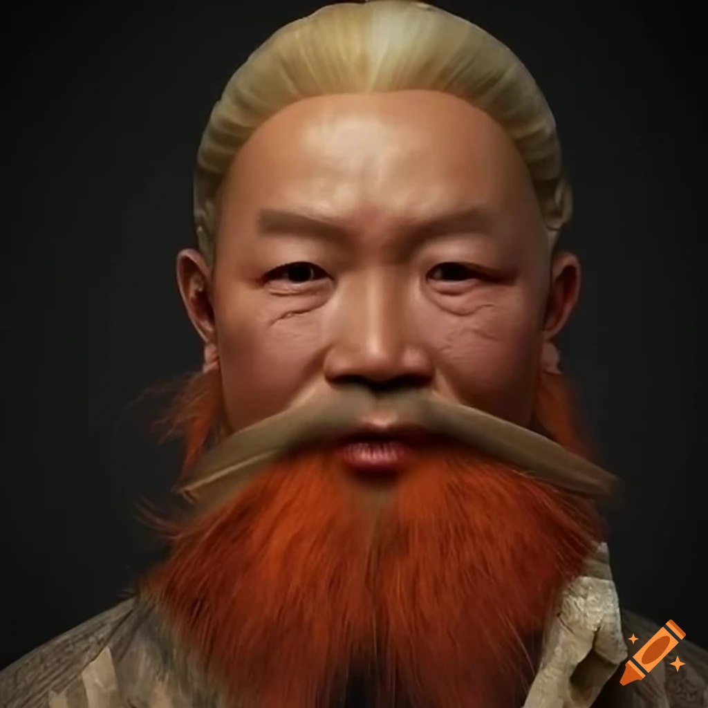 Mysterious Chinese gold merchant with blonde hair and a dark red beard ...