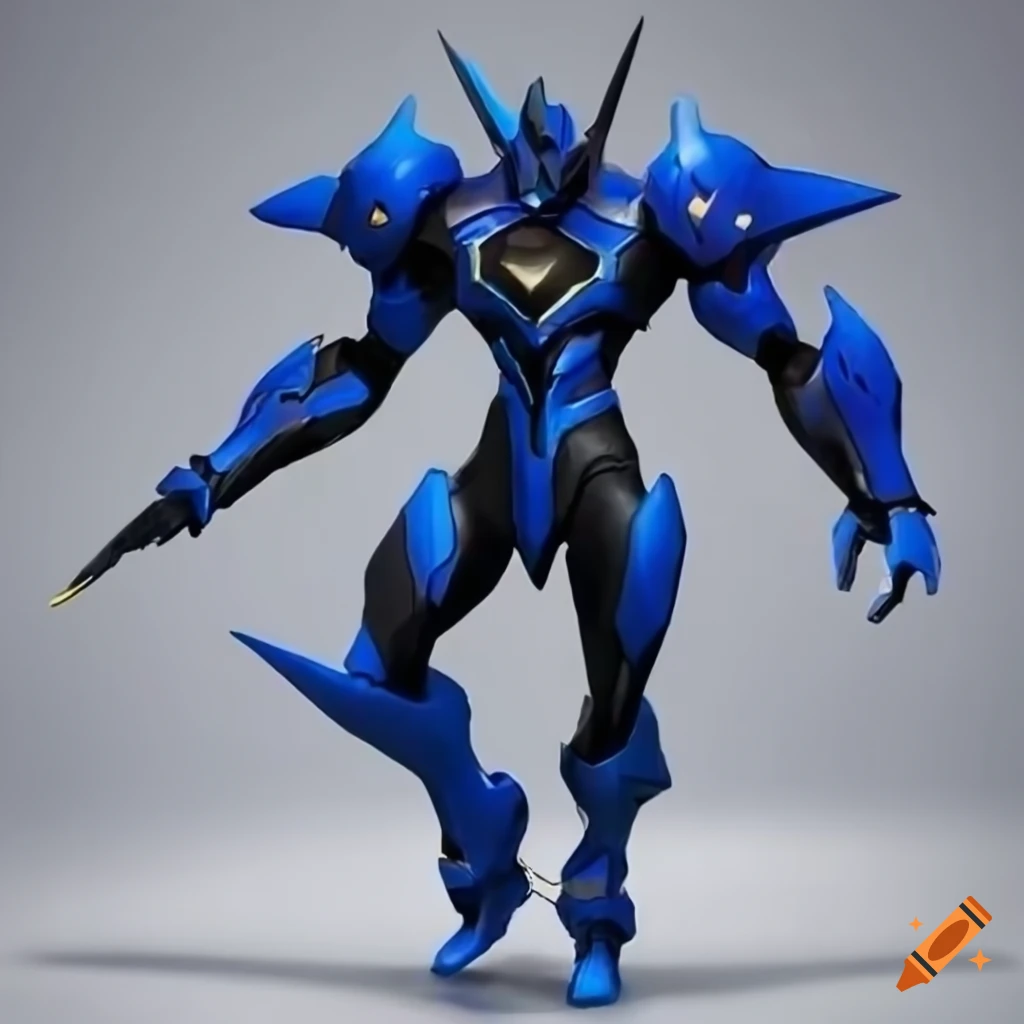 Royal Blue and Matte Black Ethereal Armor on Craiyon