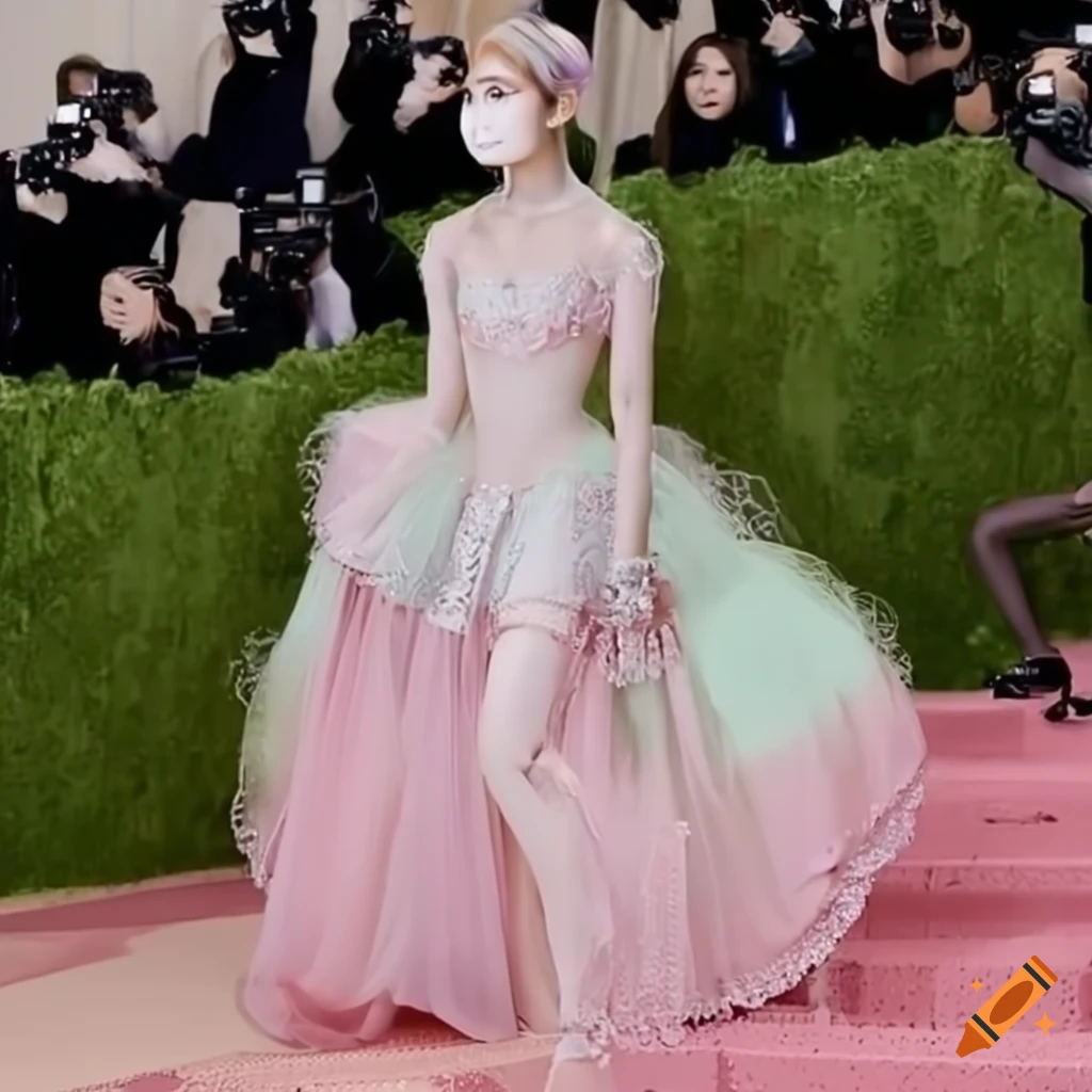 TWICE Tzuyu in MET Gala Rebirth and Renewal inspired outfit on Craiyon