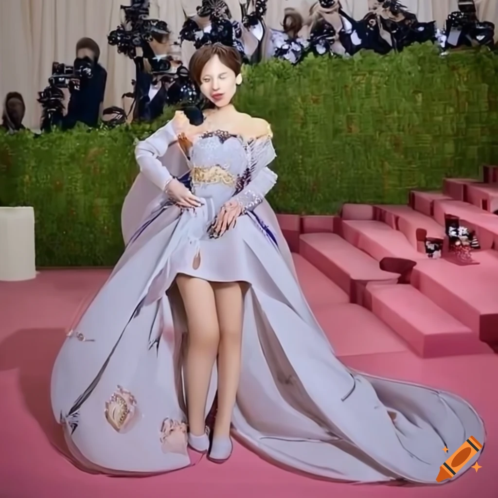 TWICE Nayeon in MET Gala inspired outfit symbolizing growth and new beginnings on Craiyon