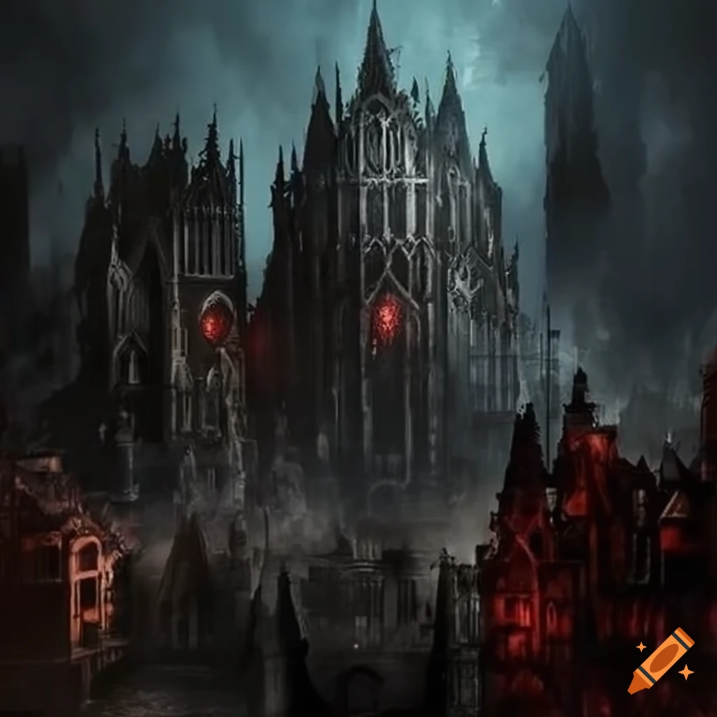 Detailed gothic demonic cityscape on Craiyon
