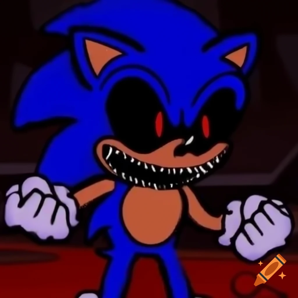 Sonic.exe character in animated Pixar-style movie on Craiyon