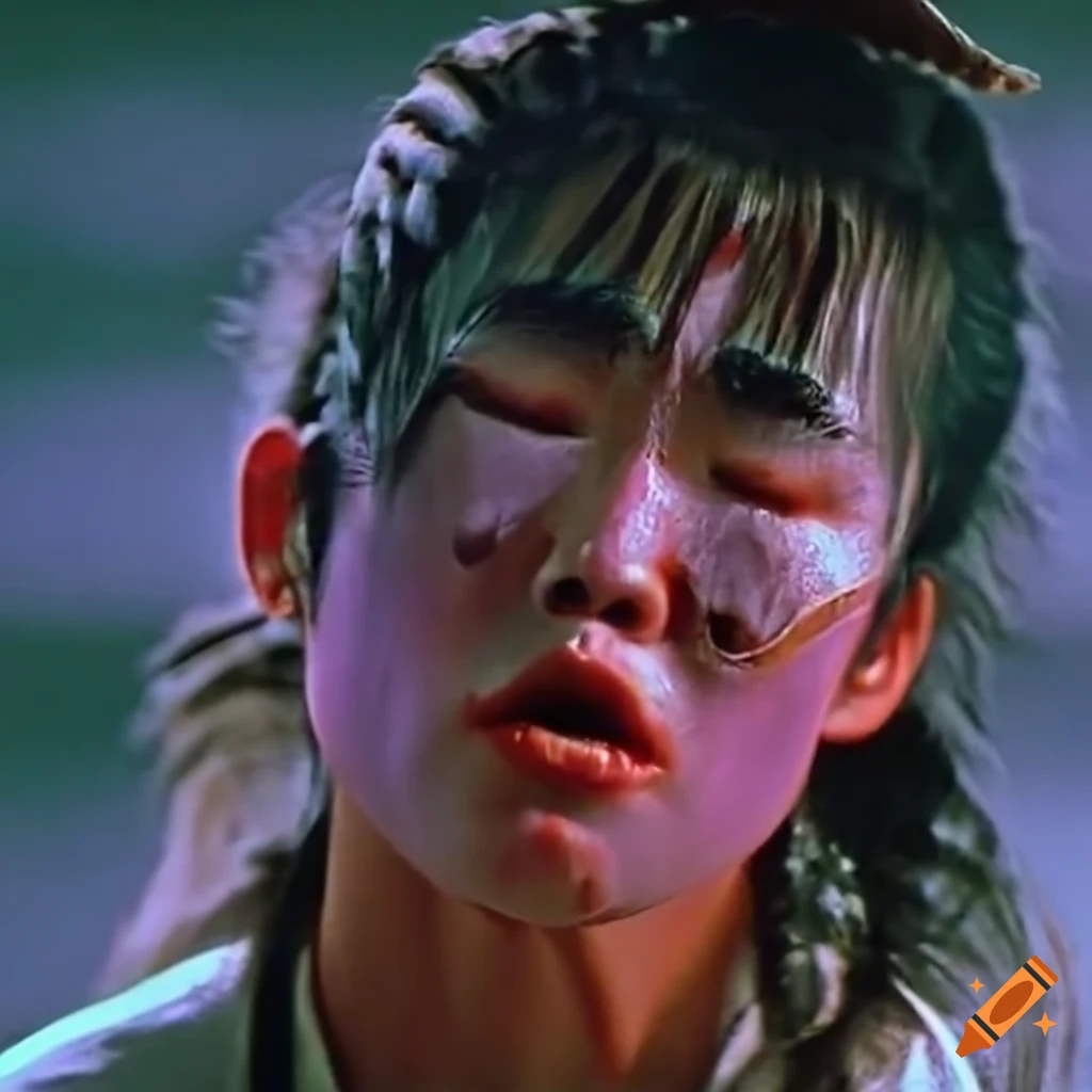 Japanese female dojo fighter with expressive closeup face on Craiyon
