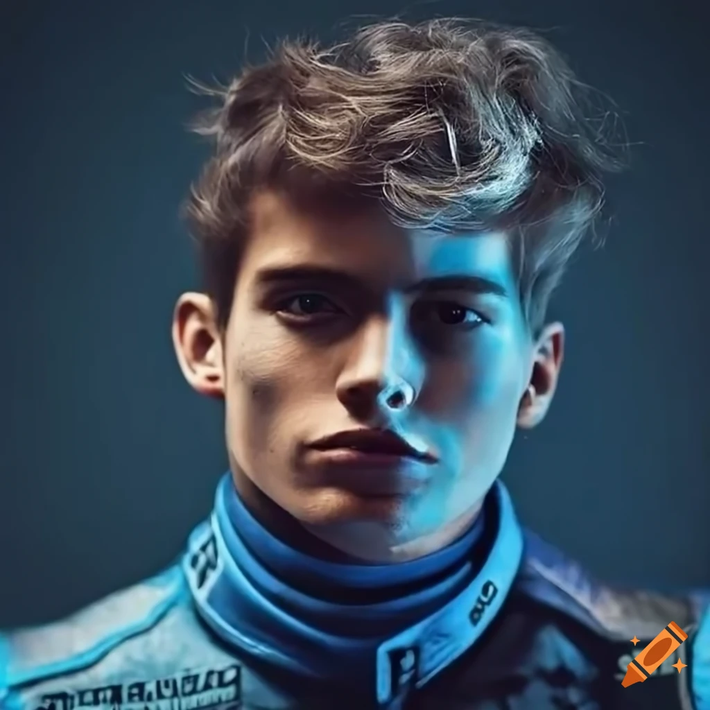 Portrait of F1 driver Franco Colapinto in Williams racing suit on Craiyon