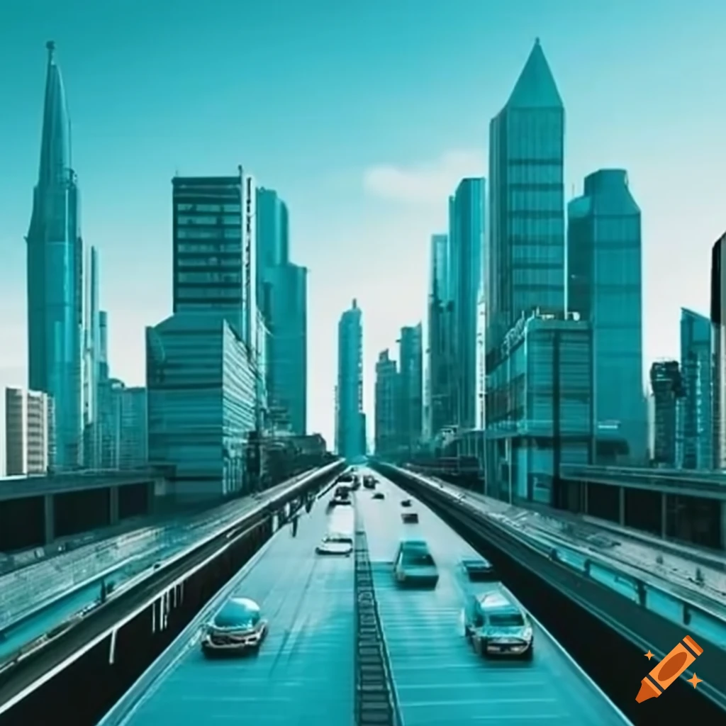 Modern and sustainable city with efficient public transportation, green ...