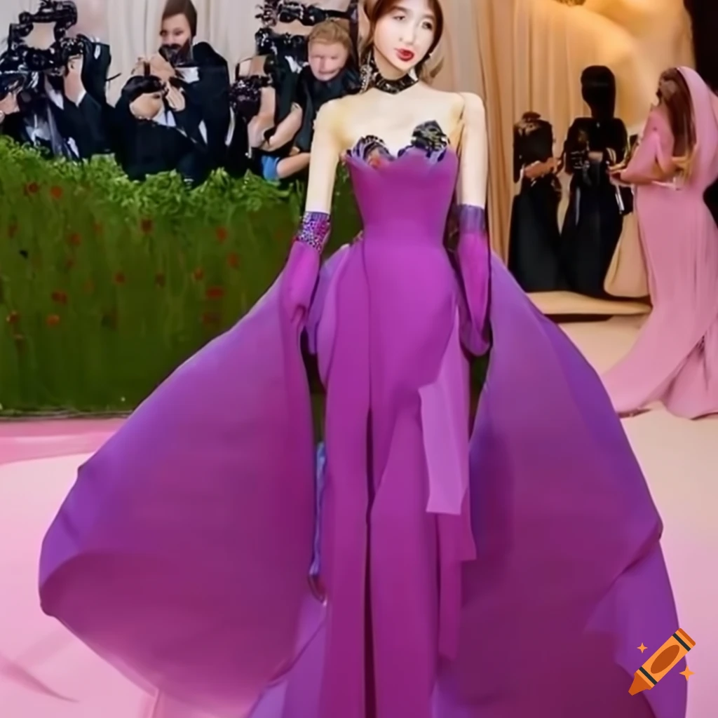 Twice sana in met gala outfit 'pollination' with bee and butterfly motifs on Craiyon