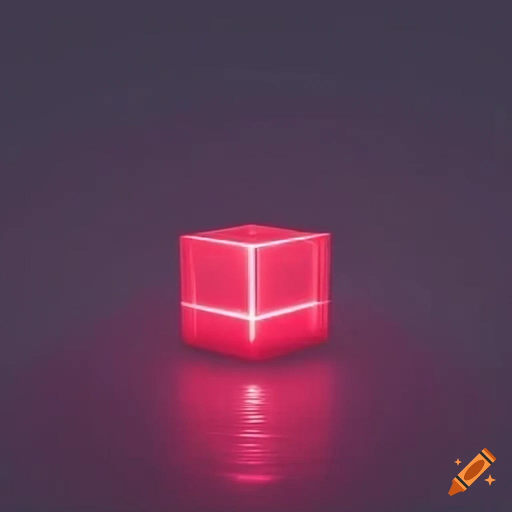 Lonely red glowing cube in space with dramatic lighting on Craiyon
