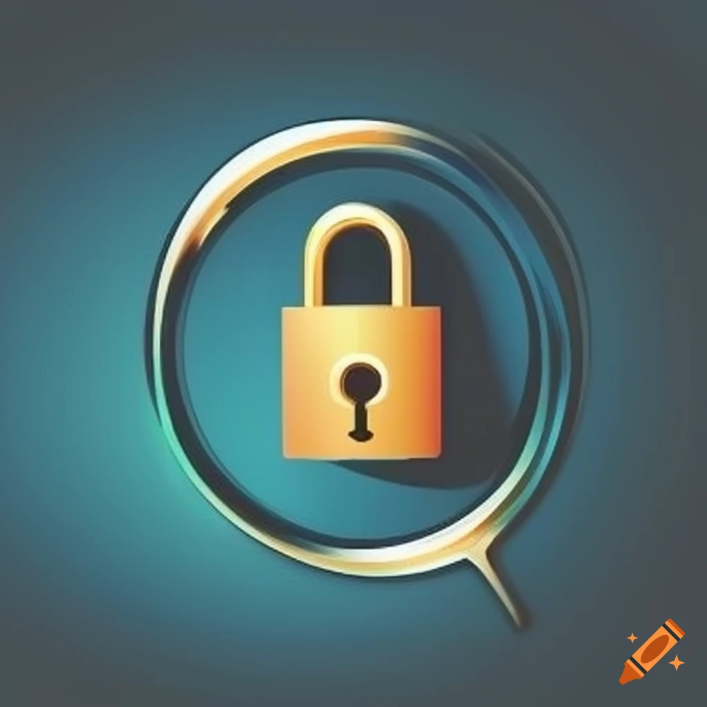 Modern mobile password manager application logo with a padlock on Craiyon