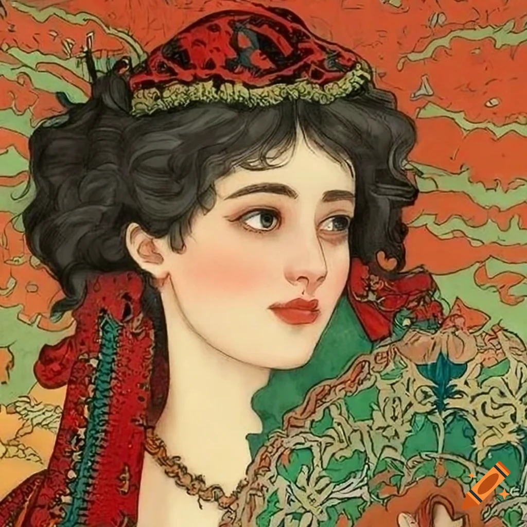 Portrait of a charismatic woman resembling anime character Frerien in ...