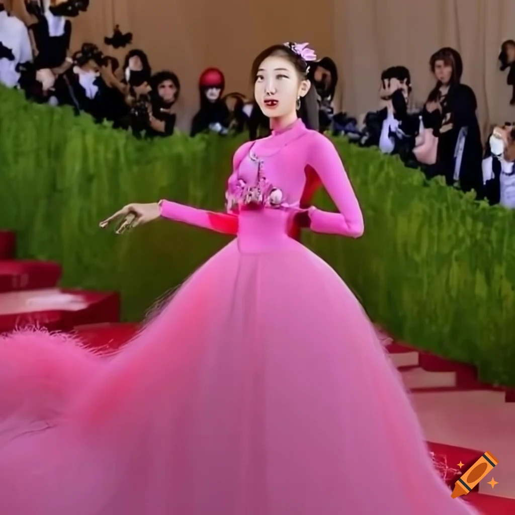 Twice nayeon in a modern spring awakening outfit at met gala on Craiyon