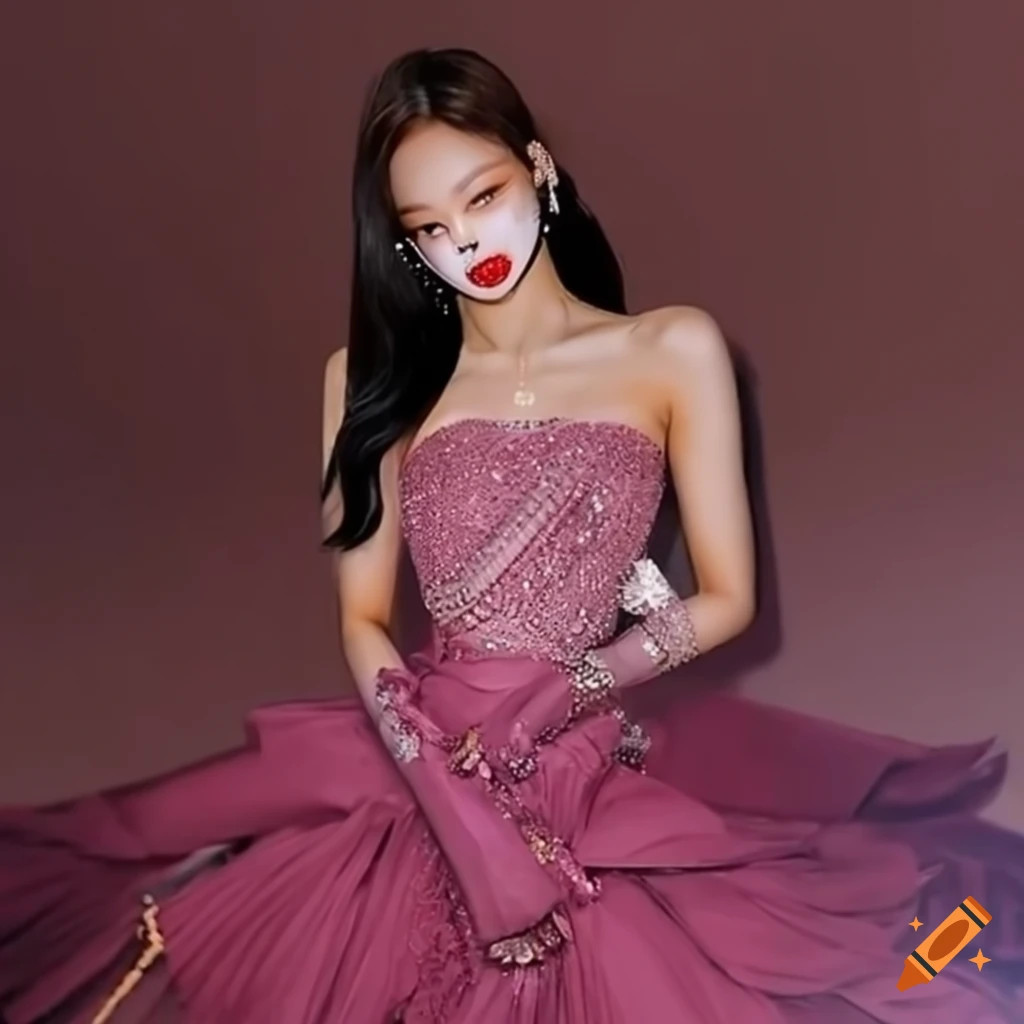 Blackpink jennie in met gala outfit inspired by indonesia on Craiyon