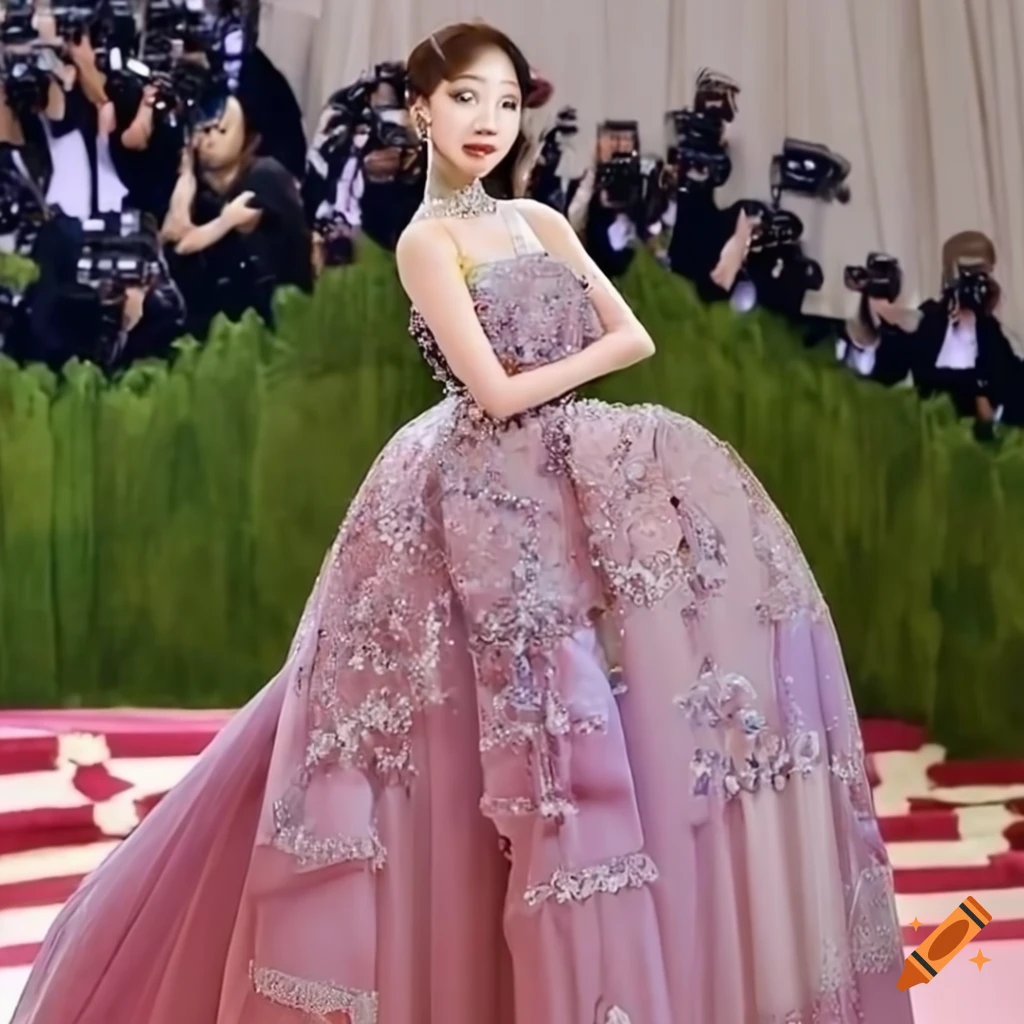 TWICE Nayeon in MET Gala inspired outfit symbolizing growth and new beginnings on Craiyon