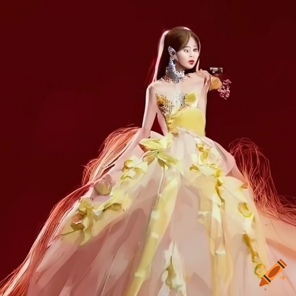 TWICE Tzuyu in MET GALA 'Pollination' outfit on Craiyon