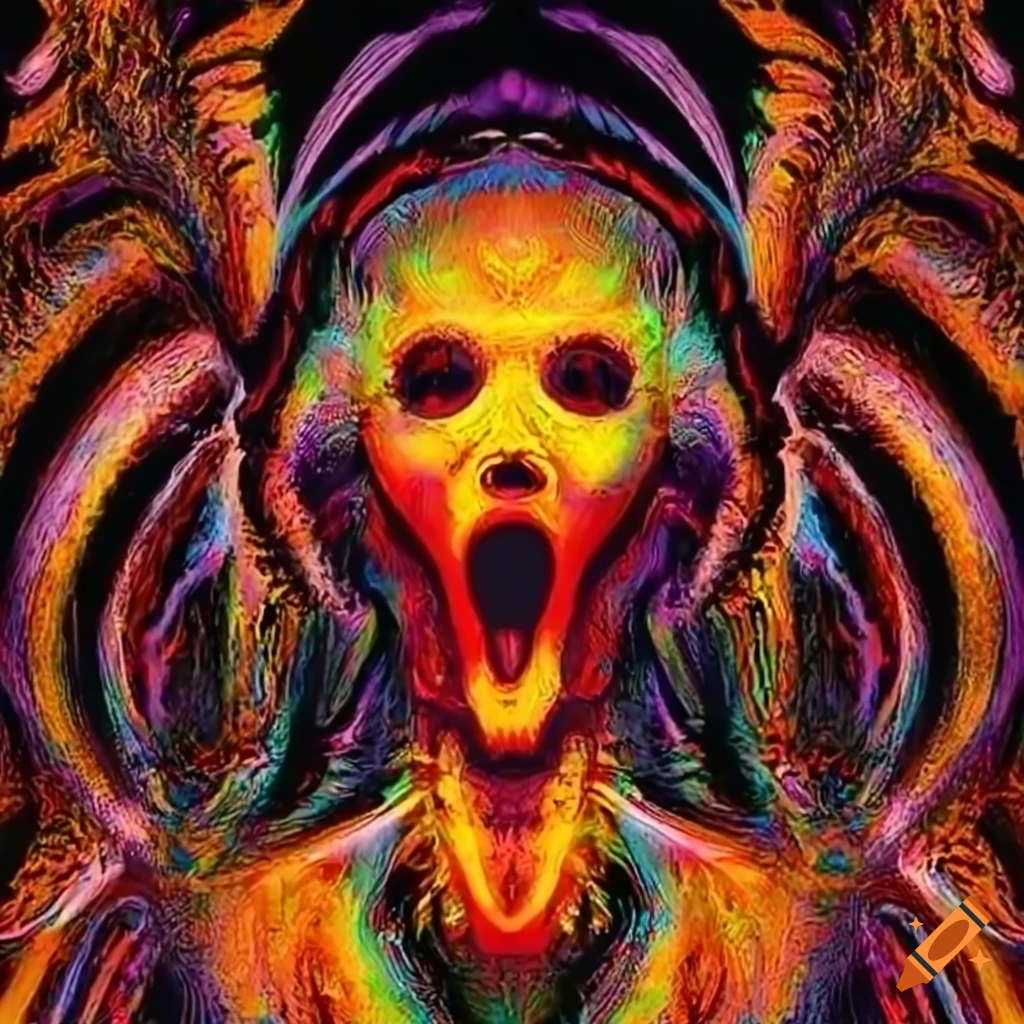 Fiery yellow and red color scheme with a vibrant pattern on Craiyon