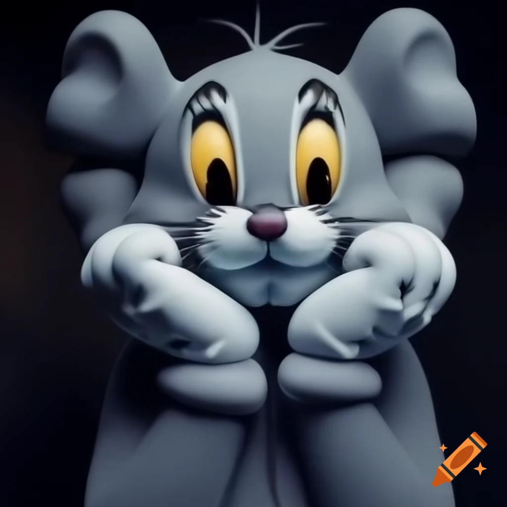 Jerry character in kaws style with crossed eyes on Craiyon