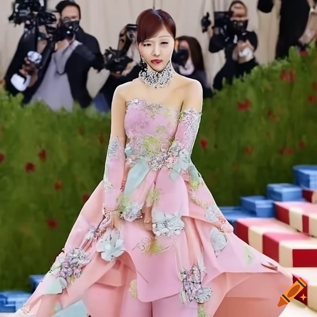 TWICE Tzuyu in MET Gala Rebirth and Renewal inspired outfit on Craiyon