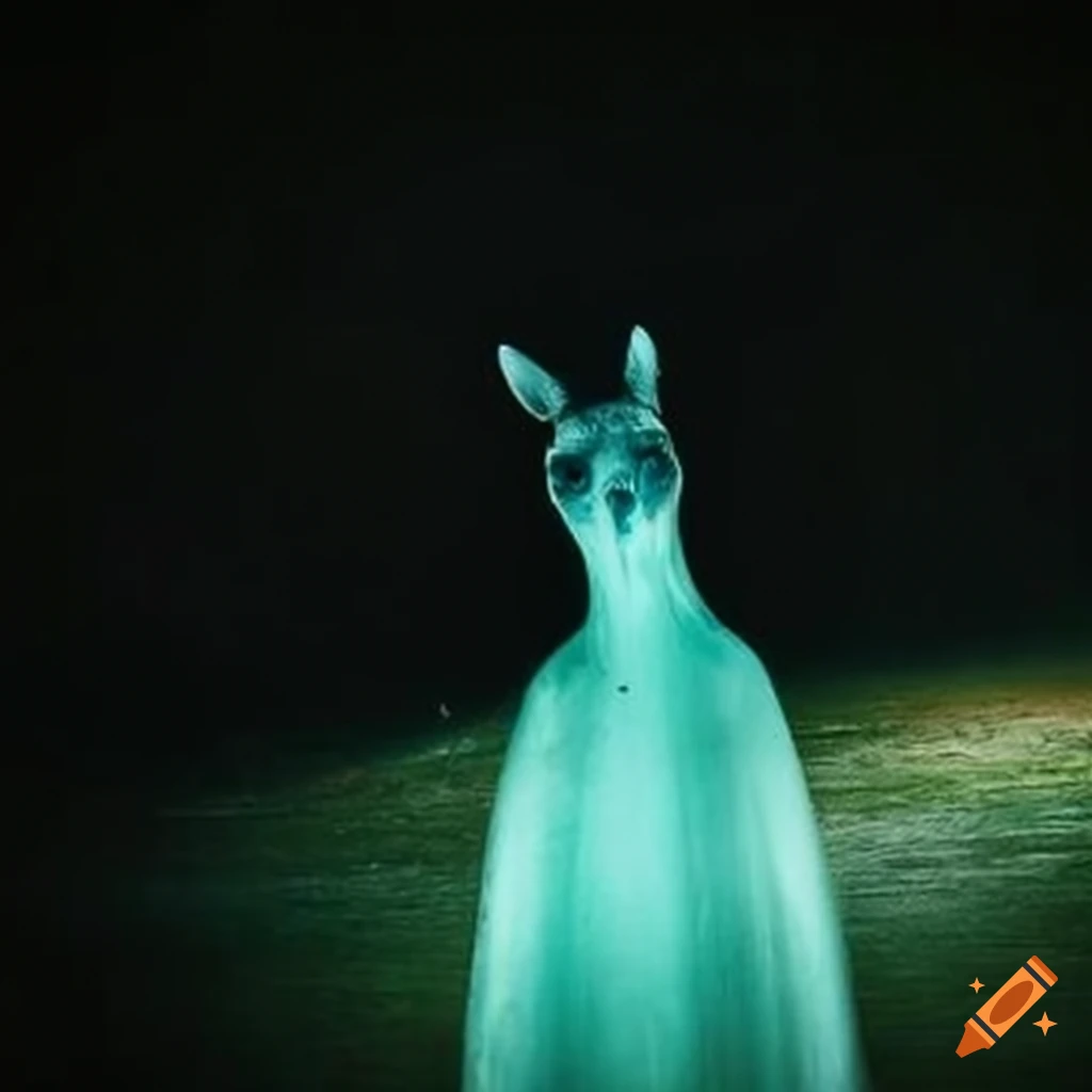 Eerie ghostly kangaroo with bloodshot eyes and menacing expression on ...