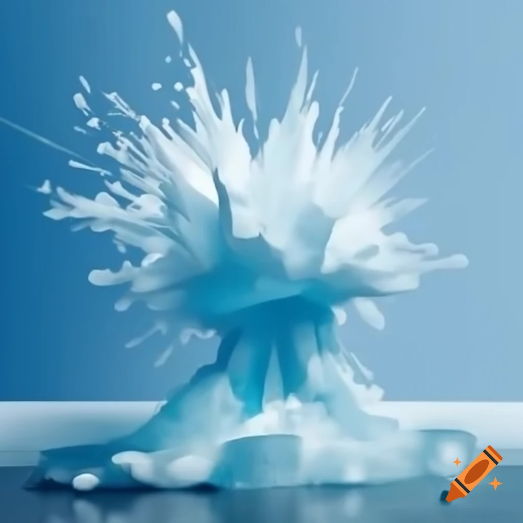 Exploding wall of ice, showcasing dramatic natural phenomenon on Craiyon