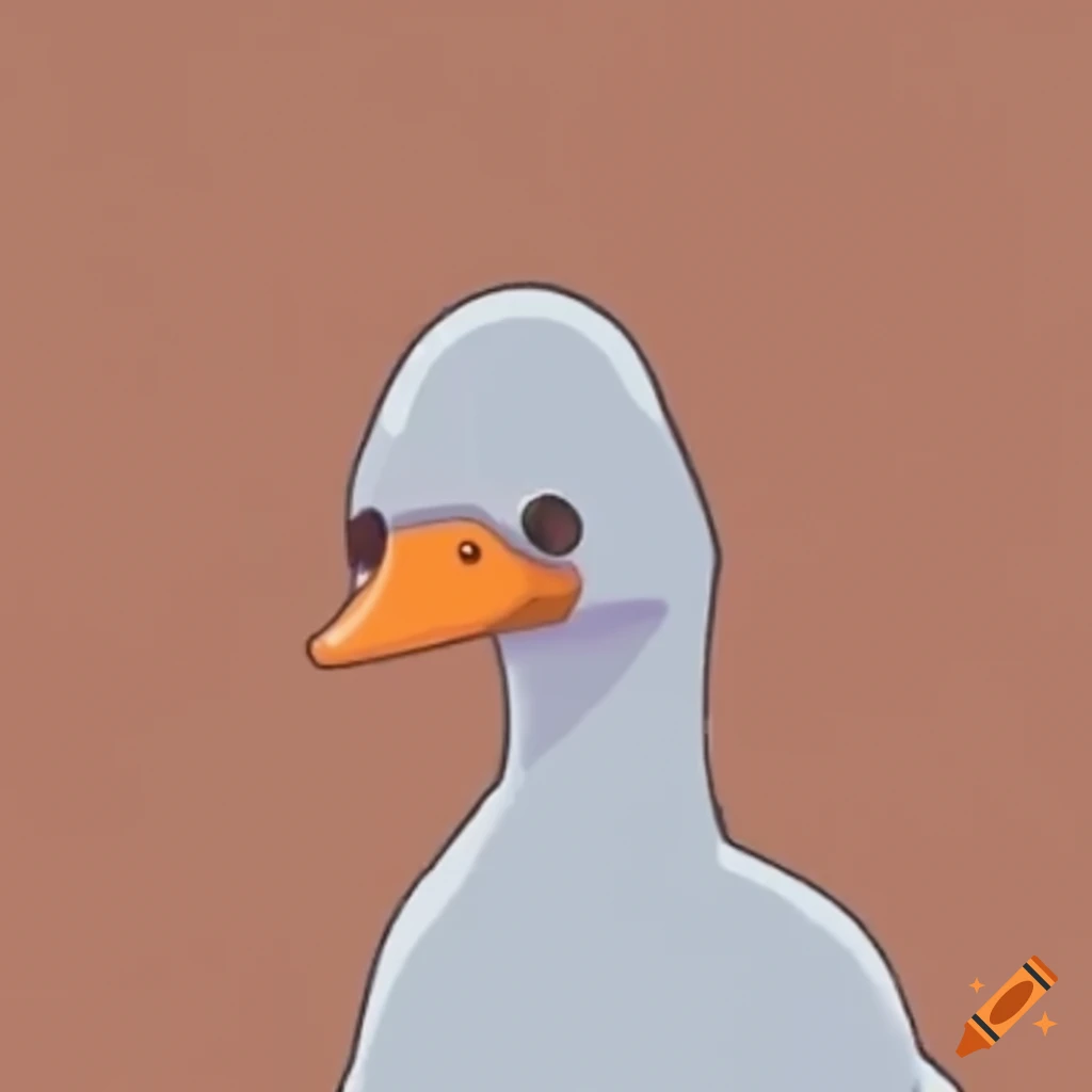 Cartoon goose wearing a hoodie inspired by Untitled Goose Game on Craiyon