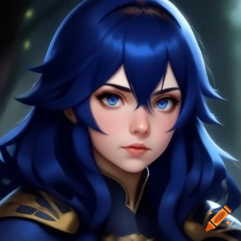 Close-up portrait of Russian Lucina cosplayer from Fire Emblem ...