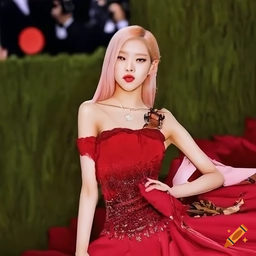 Blackpink rosé in met gala inspired 'fallen leaves' outfit on Craiyon