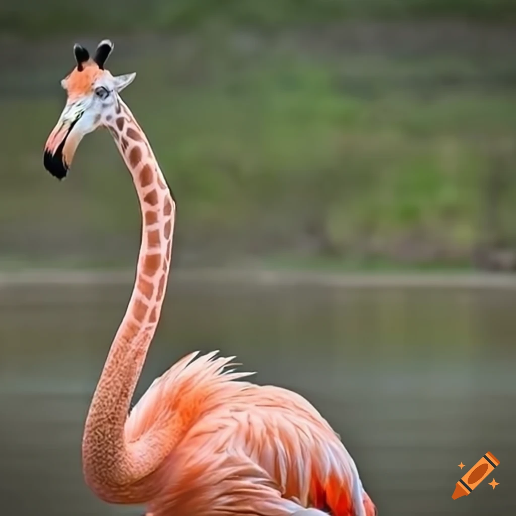 Flamingo-giraffe hybrid on Craiyon