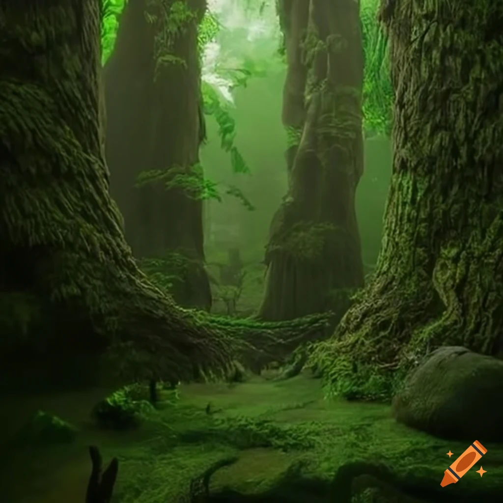 Alien forest with unique plants on Craiyon