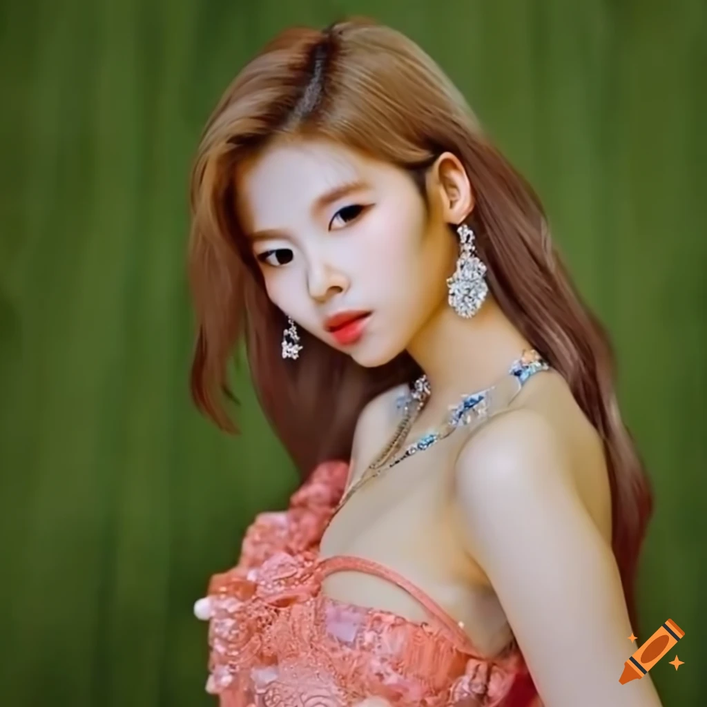 Twice sana in met gala inspired endless summer beach look on Craiyon