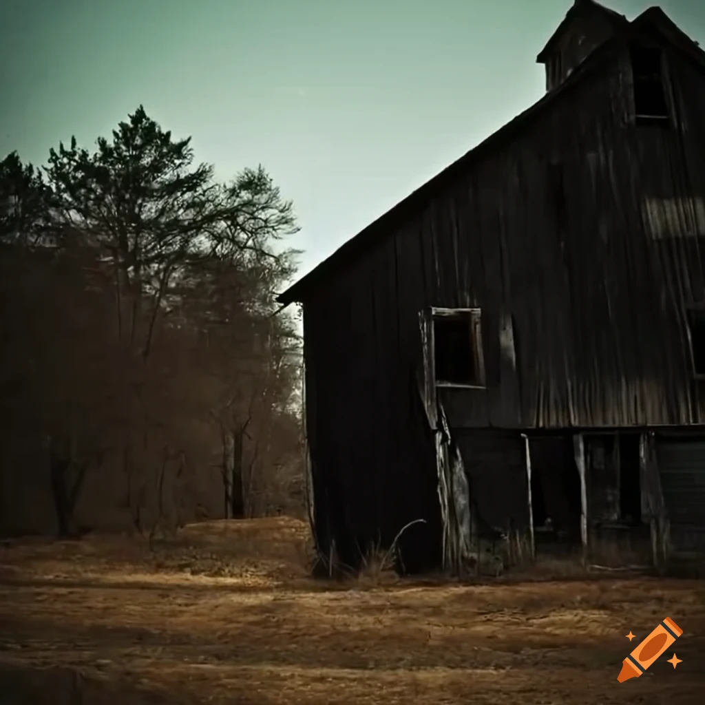Abandoned barn in a realistic rural area in the USA on Craiyon