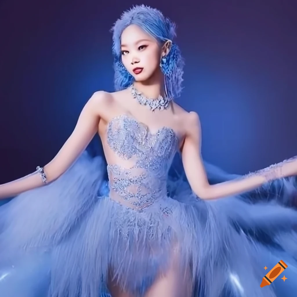 TWICE Tzuyu in a MET GALA Frosted Fantasy winter wonderland outfit on ...