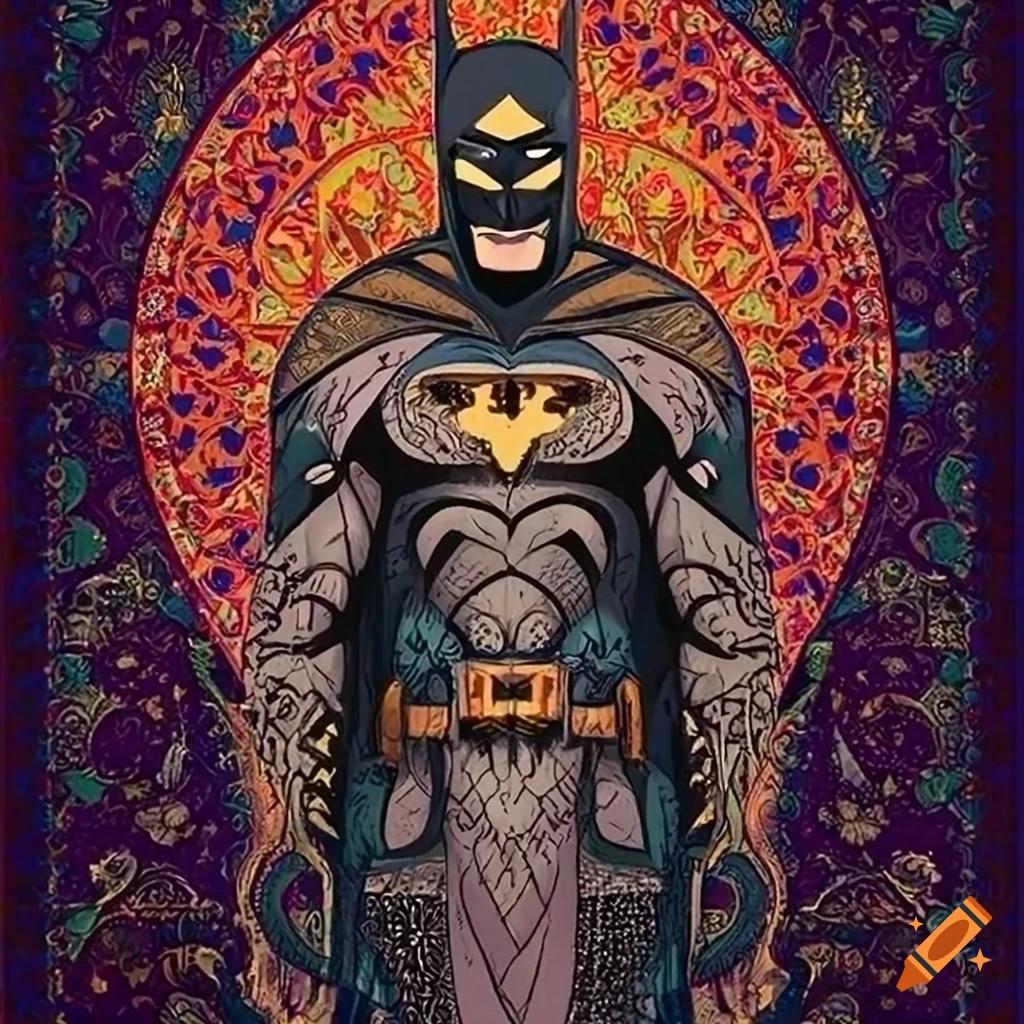Persian-inspired Batman blending traditional art with modern superhero ...
