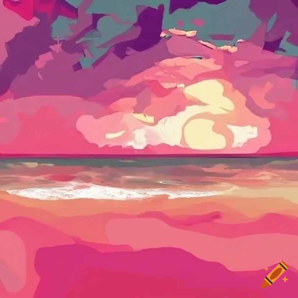 Pink beach on Craiyon