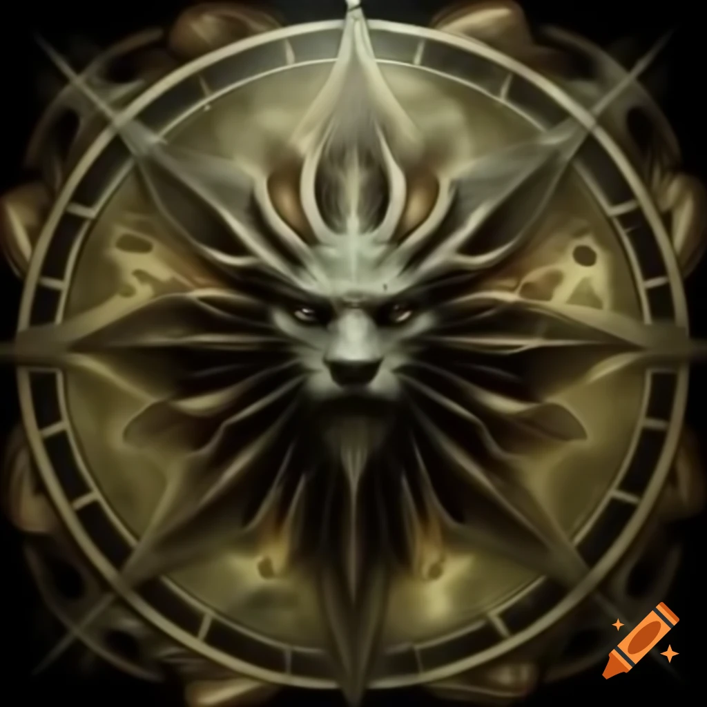 Ancient artifact with enigmatic face and celestial elements featuring a ...