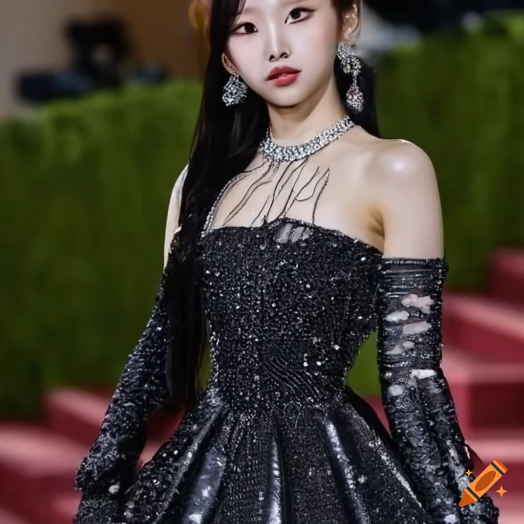 TWICE Mina in Winter Solstice MET GALA inspired outfit on Craiyon