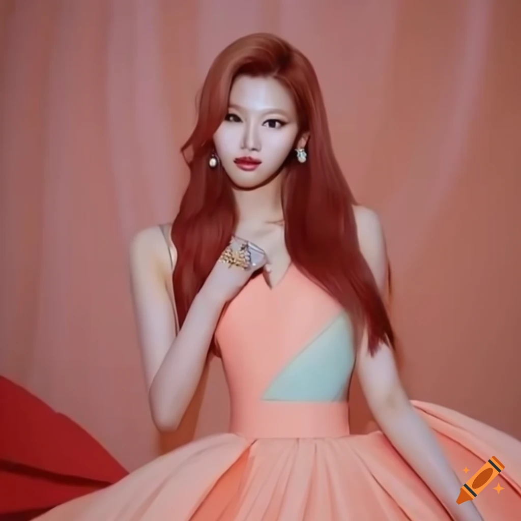 Twice sana in met gala inspired endless summer beach look on Craiyon