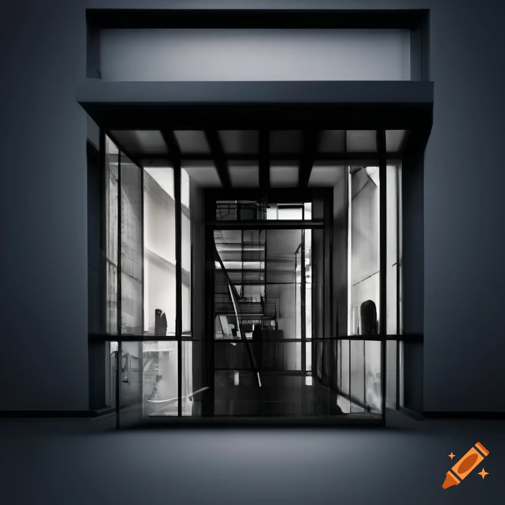 Grey and black modern fashion storefront building with simple yet ...