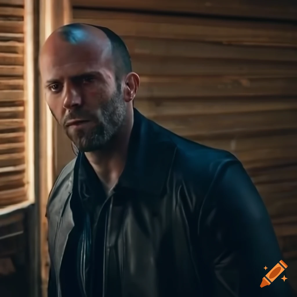 Close-up view of a young punk-rocker resembling jason statham with a ...