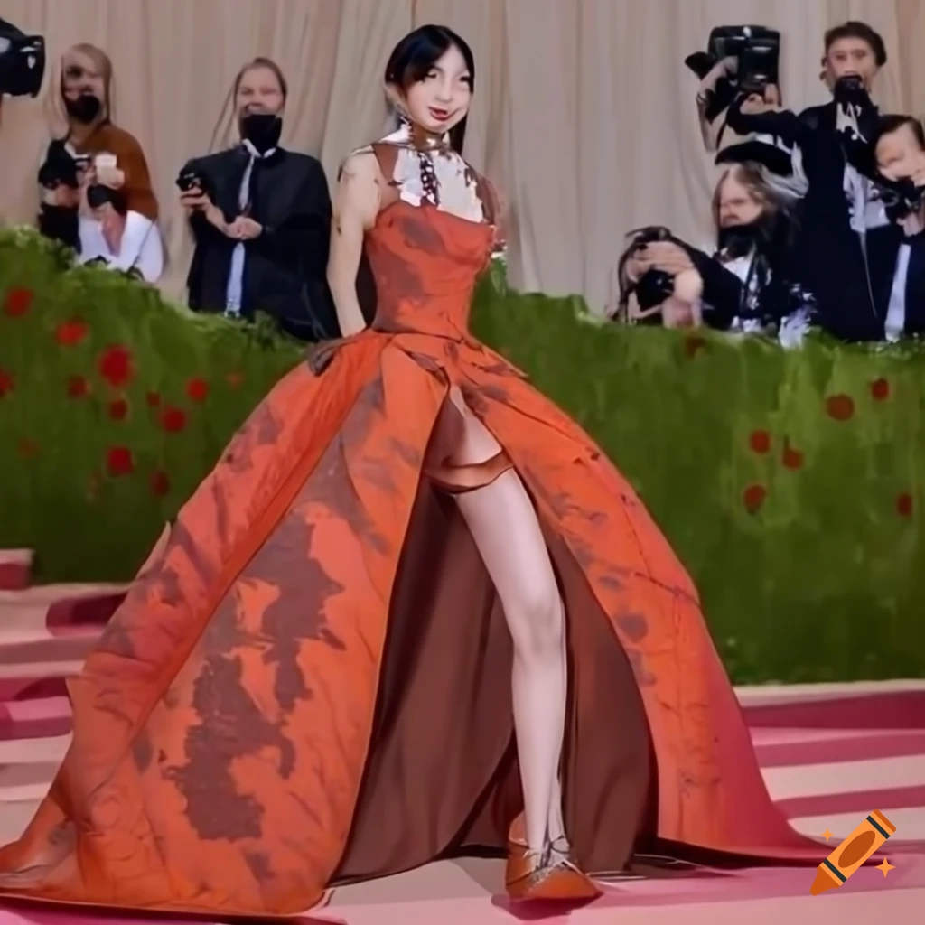 Twice mina in met gala inspired 'fallen leaves' outfit on Craiyon